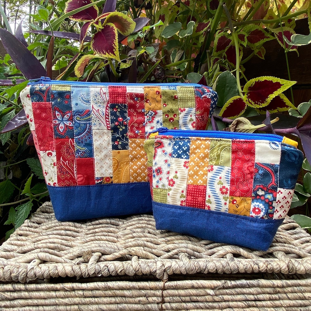 PDF Patchwork Fabric Zipper Pouch, Cosmetic Bag, Mini Charm, Charm Pack ...