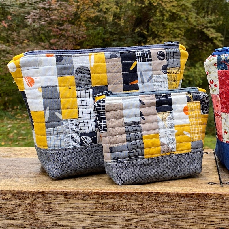 PDF Patchwork Fabric Zipper Pouch, Cosmetic Bag, Mini Charm, Charm Pack ...