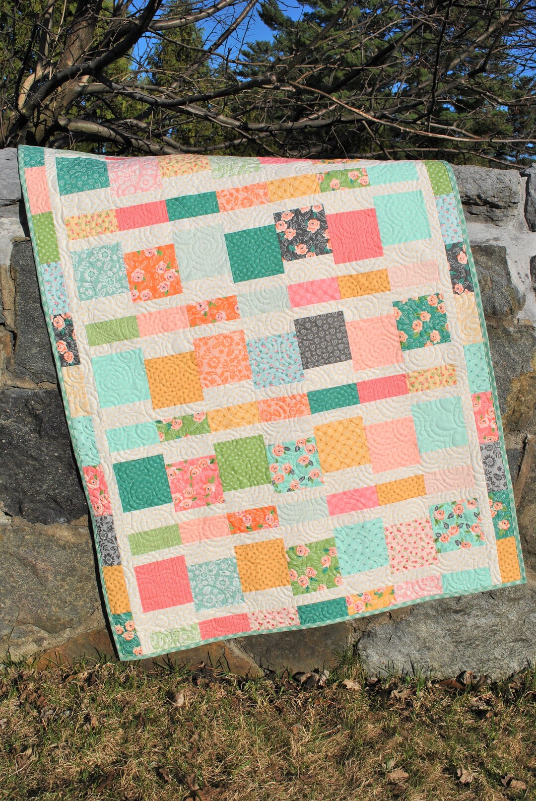Baby QUILT Pattern...uses 5" Squares, EASY and Quick, Jumping Jacks - Etsy