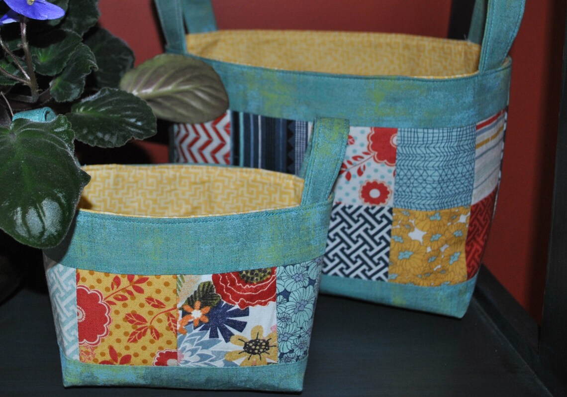PDF Patchwork Fabric Basket PATTERN Mini Charm Friendly - Etsy
