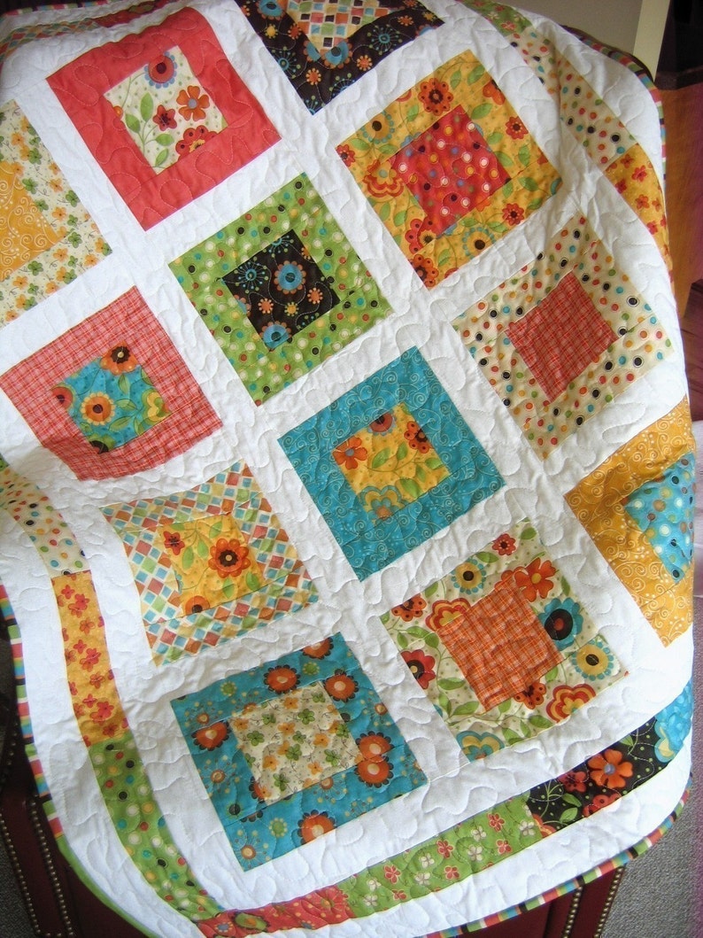 Lap or Baby Quilt Pattern....quick and Easy LAYER Cake or Fat Quarters ...