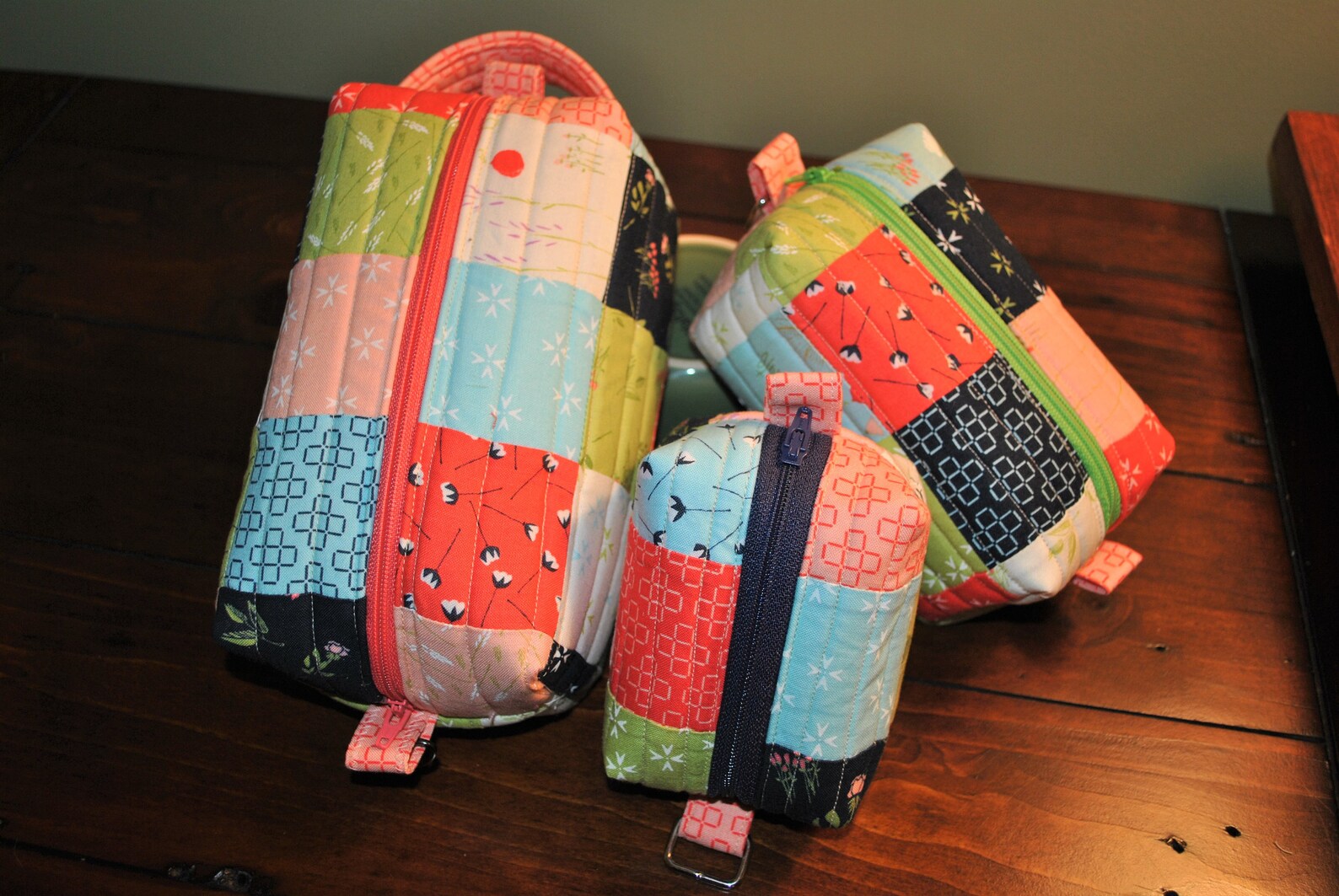 Patchwork Boxy Zipper Pouch Mini Charm and Charm Friendly | Etsy