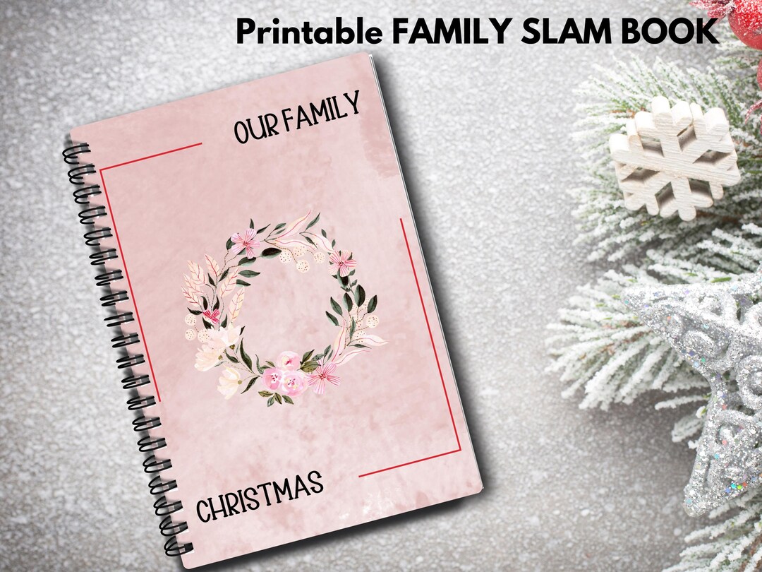 Printable Family Pink Christmas Slambook,family Keepsake Journal ...