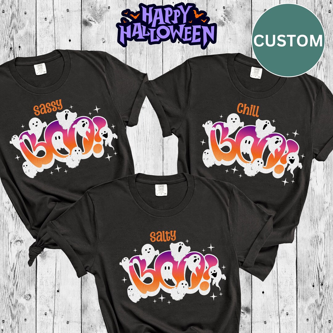 Custom Team Halloween Costume,genz Millennial Group Ghost Shirt,spooky ...