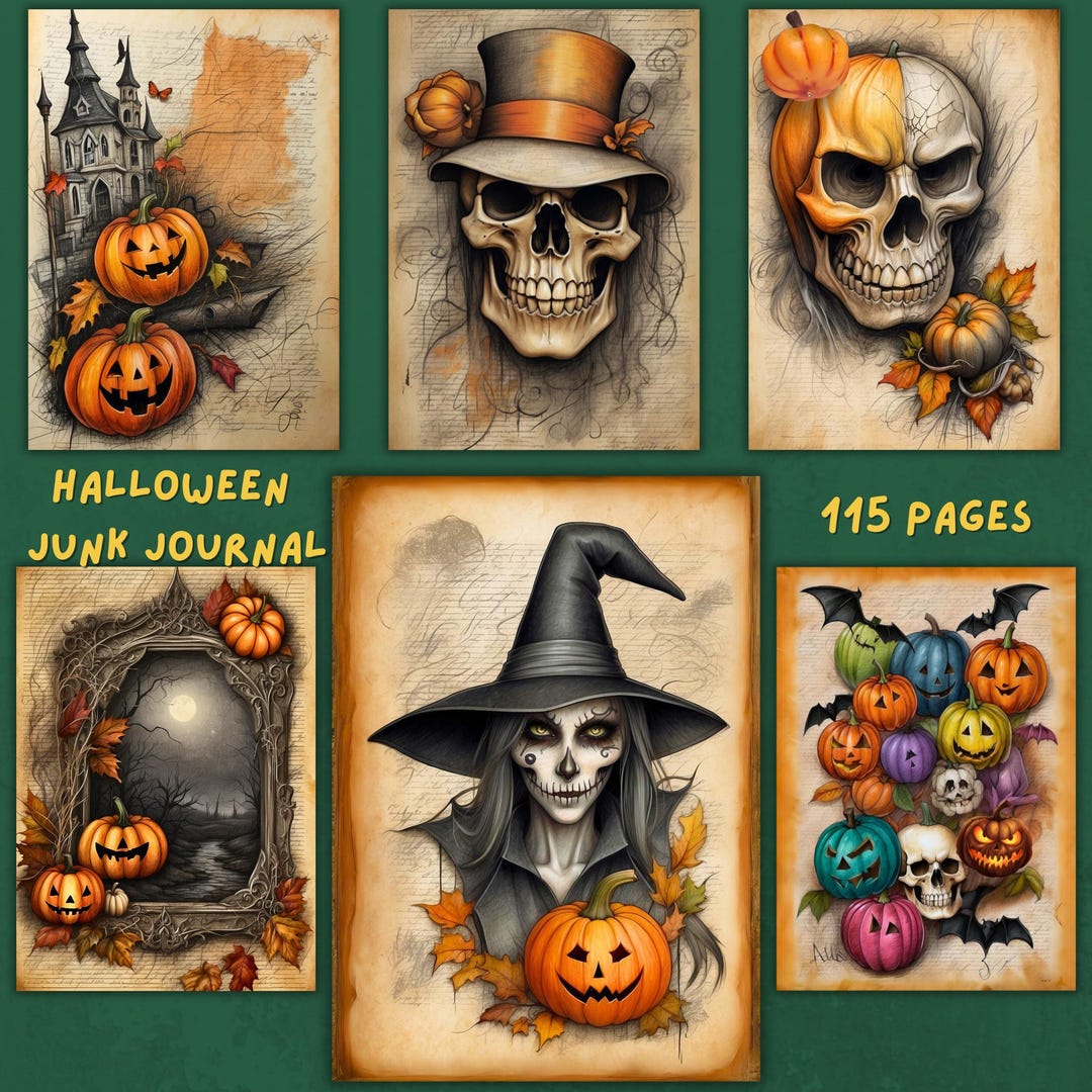 Spooky Halloween Junk Journal With Printable Ephemera Creepy and Fun ...