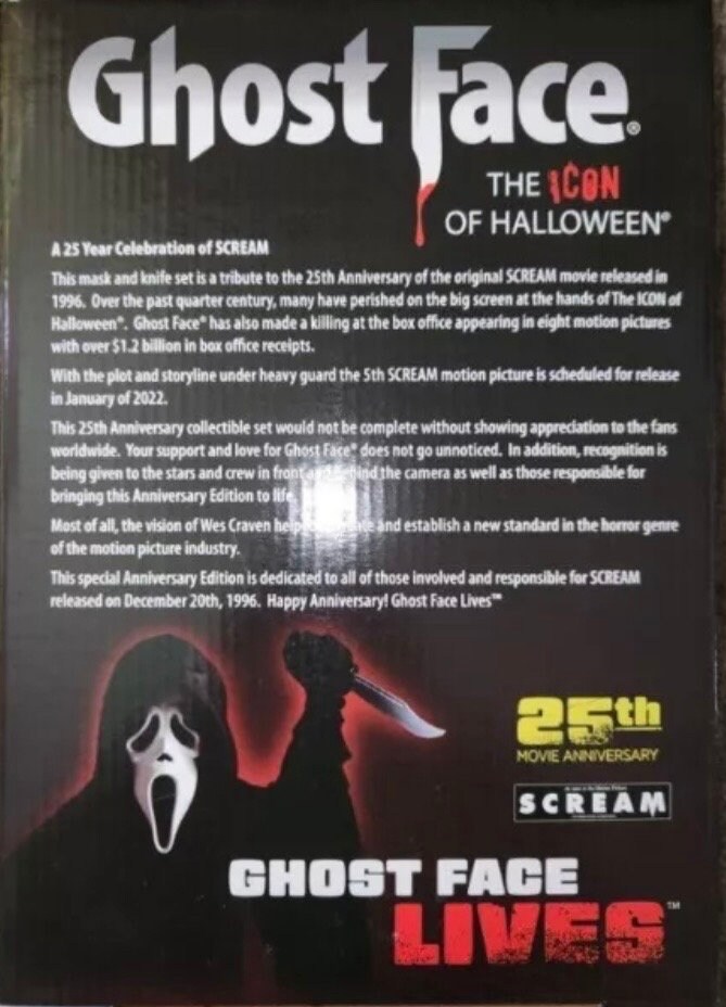 Scream 25th Anniversary Ghostface Mask and Knife Box Set NEW - Etsy