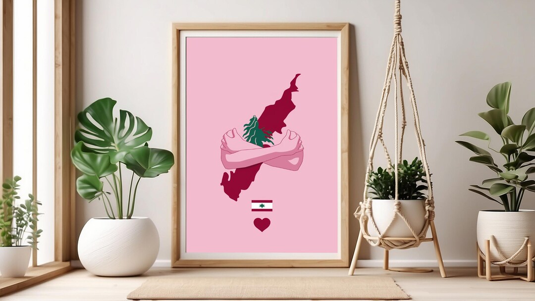 Retro Wall Art, Lebanon Hug Print, Lebanese Decor, Beirut Poster ...