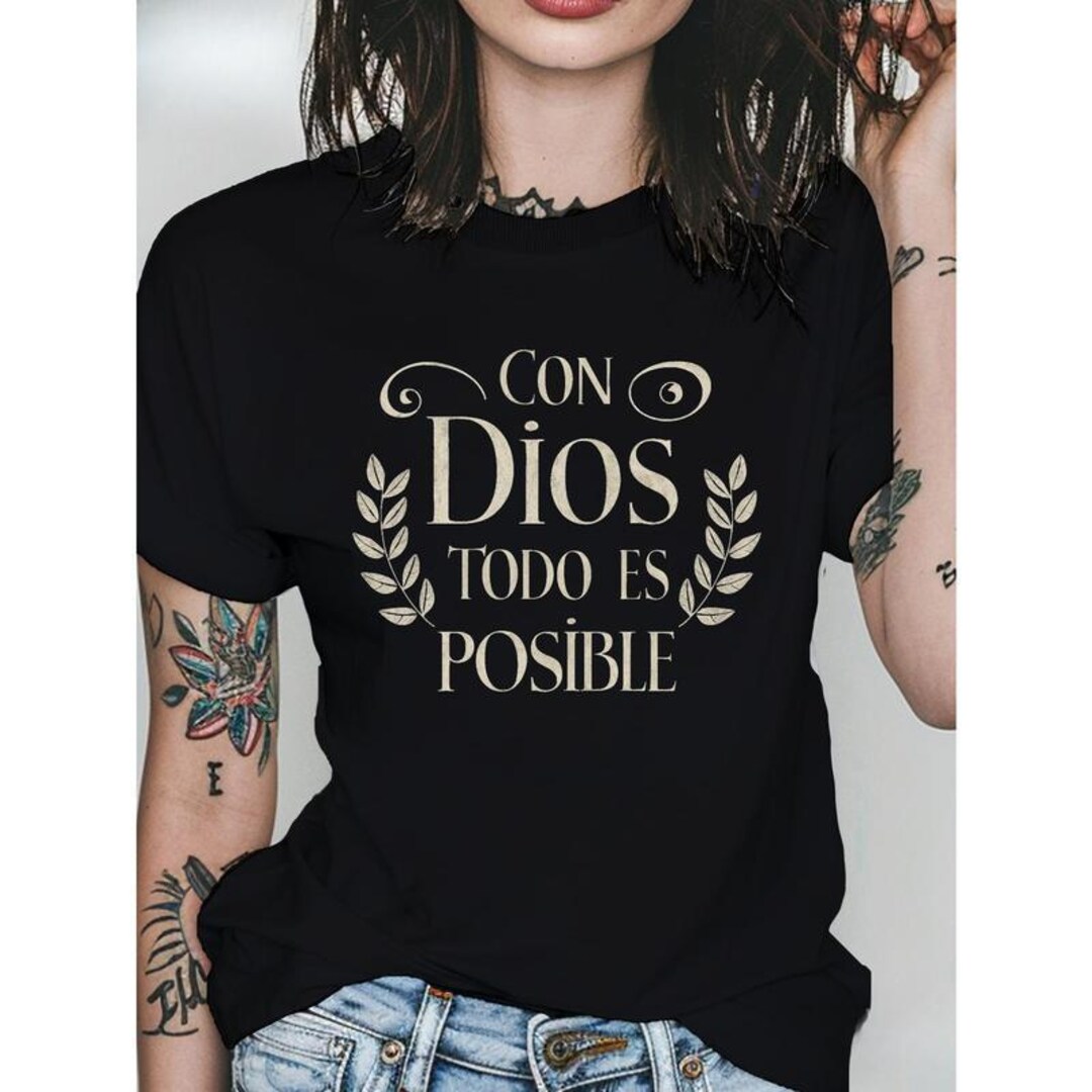 Con Dios Todo Es Posible T-shirt, Spanish Christian Faith Hoodie, Quote ...