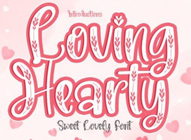 Loving Hearty Font, Script Beautiful Font, Vintage Font, Retro Font ...
