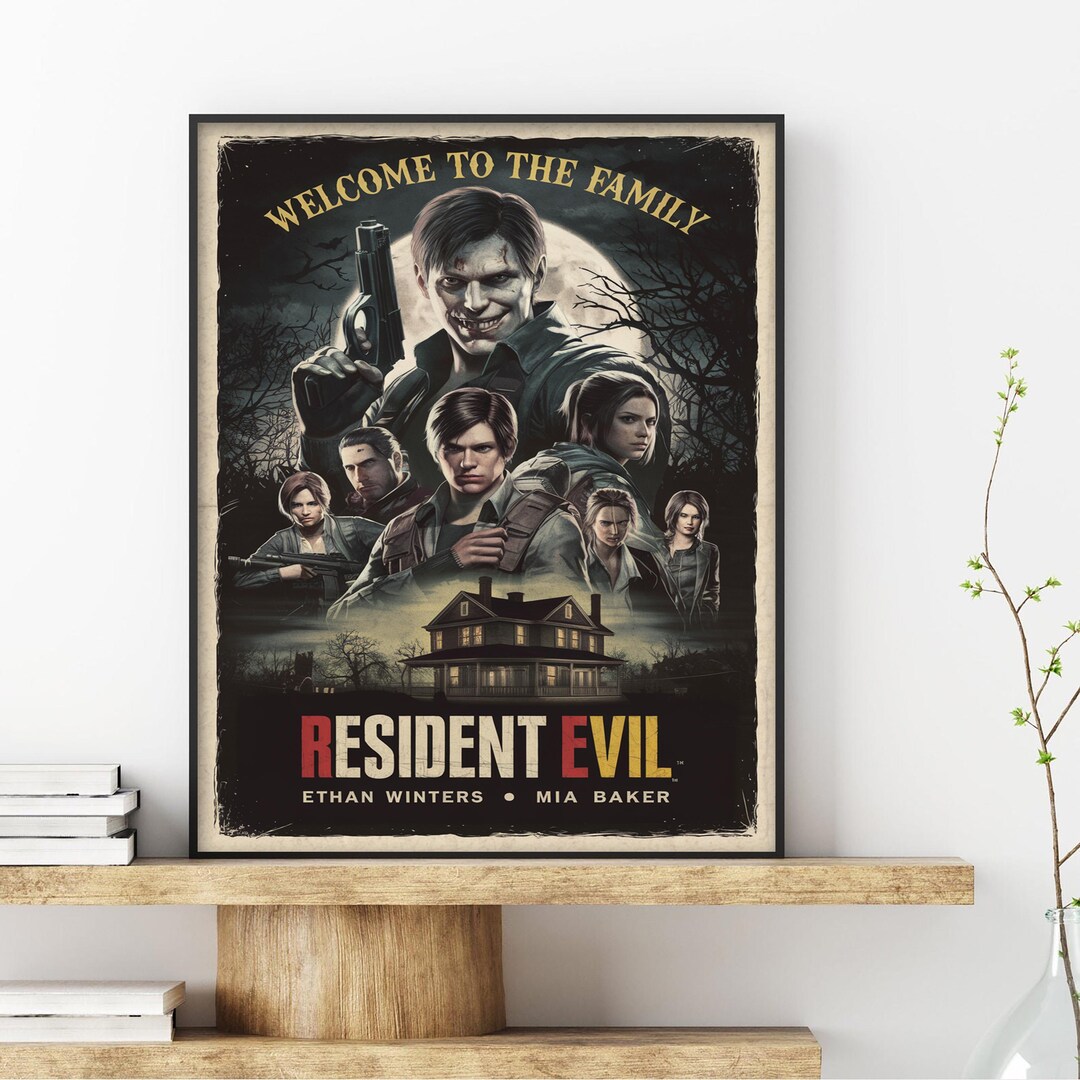 Vintage RESIDENT EVIL 7 Game Poster, Game Wall Decor, Horror Game Art ...