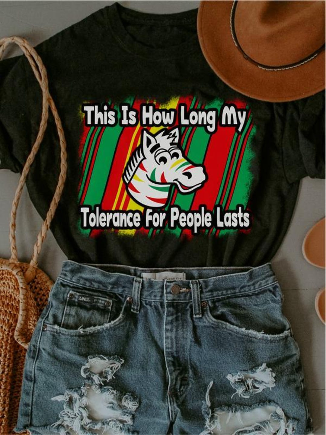 This is How Long My Tolerance for People Last T-shirt, Funny Zebra ...