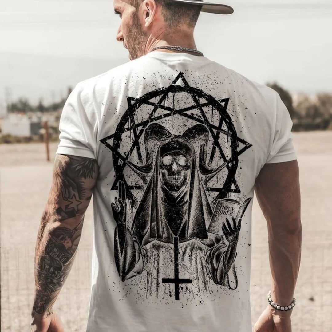 Skull Nun Reading the Holy Book Graphic Hoodie, Satanic Unholy ...