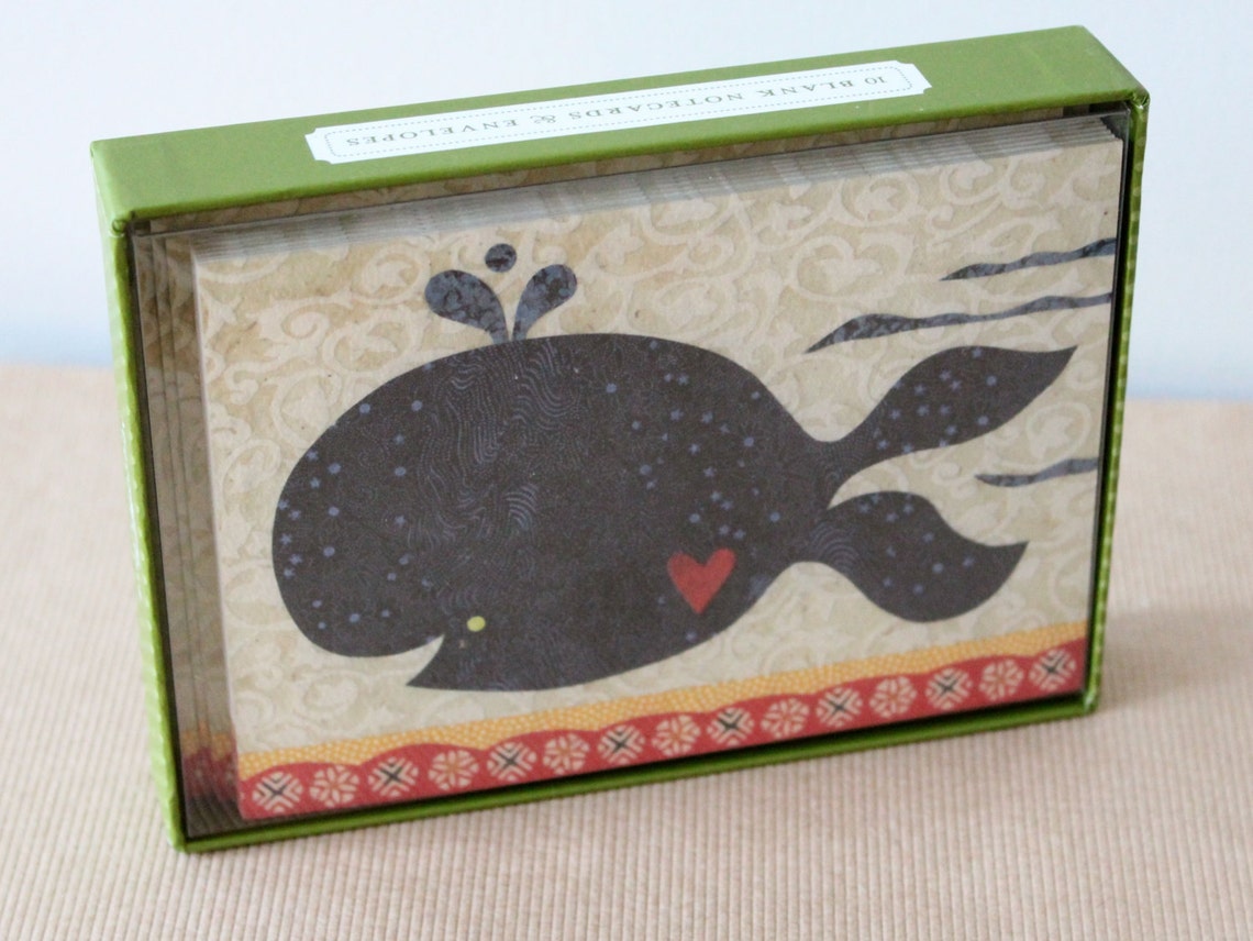 Fancy Whale Blank Note Card Set - Etsy