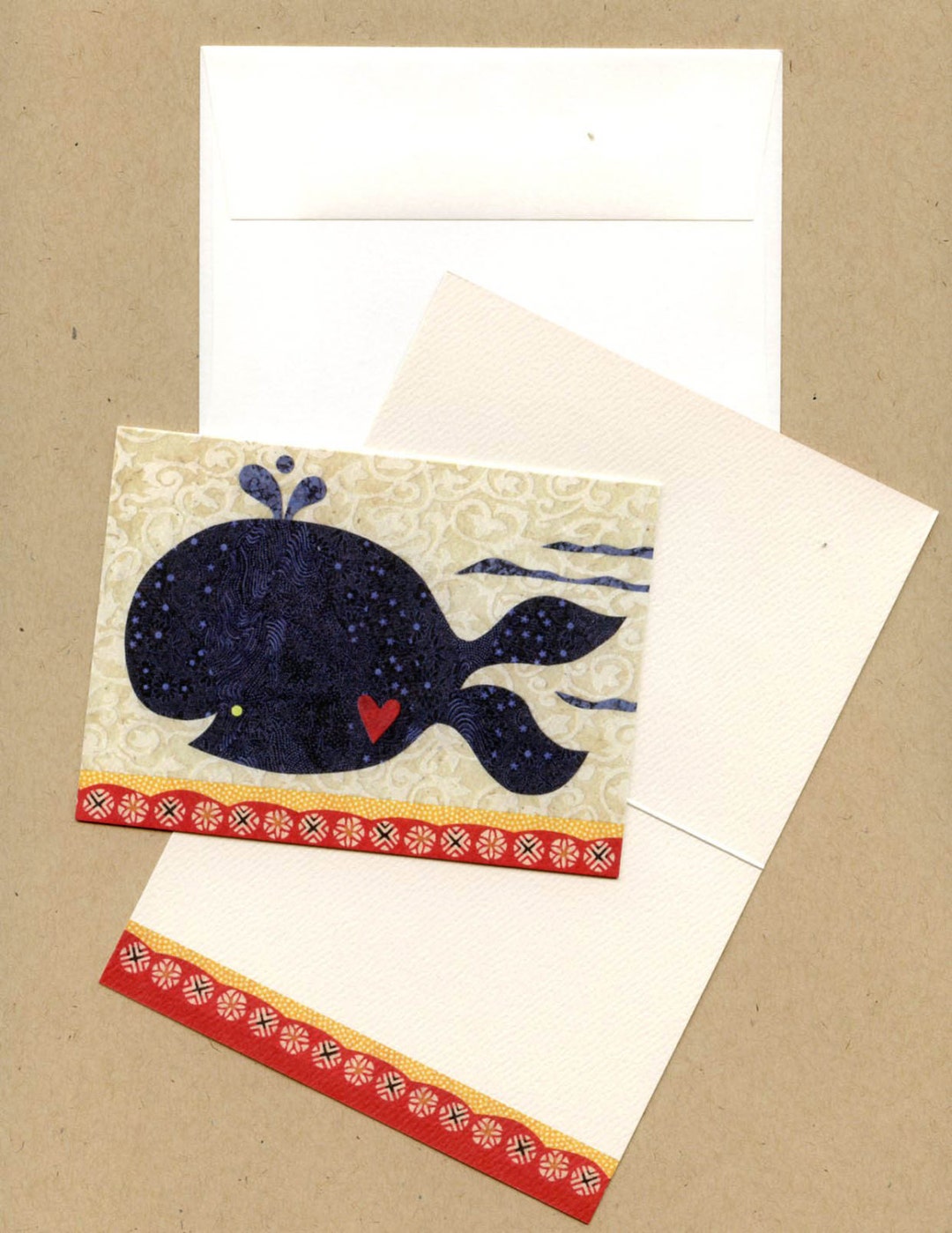 Fancy Whale Blank Note Card Set - Etsy