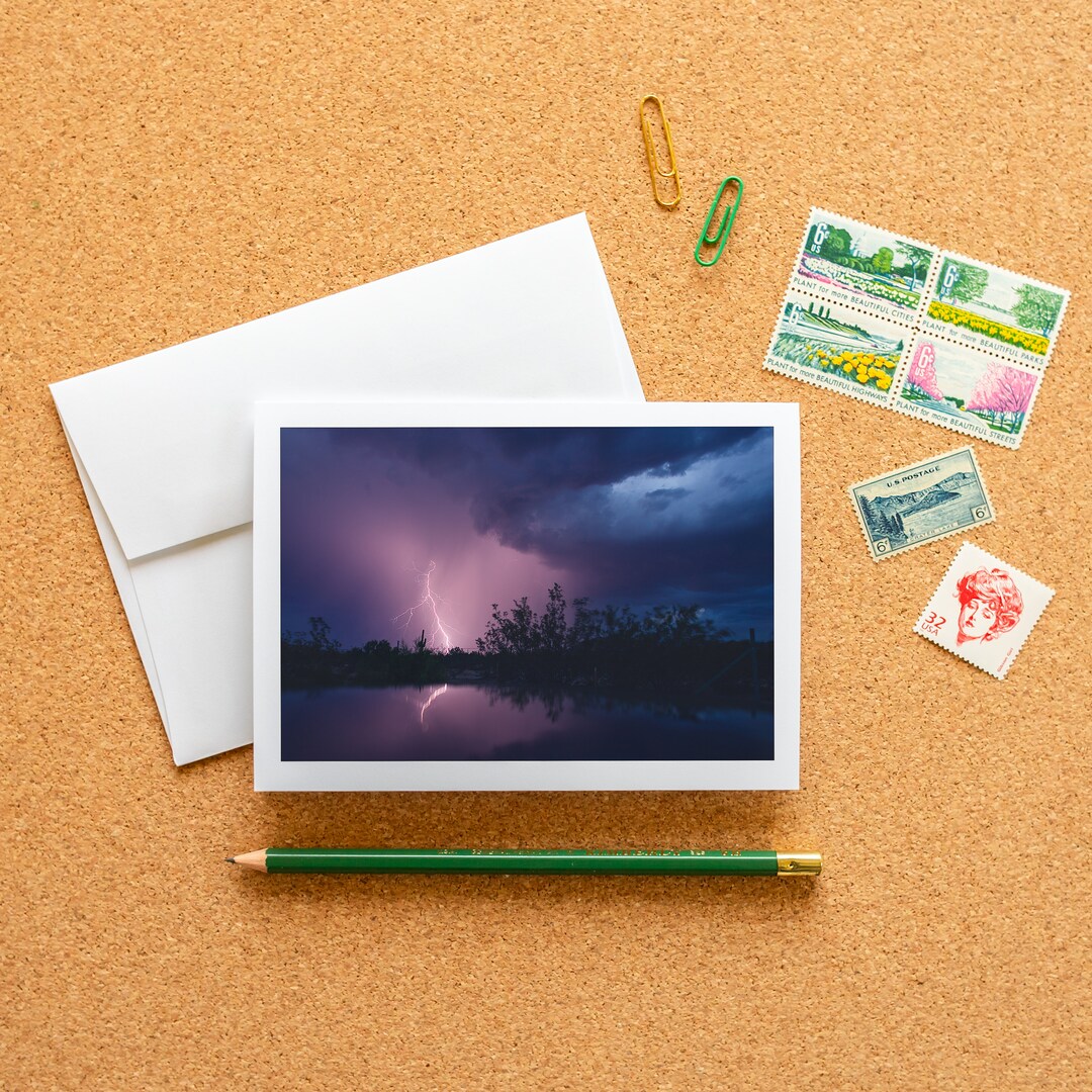 Blank Note Card - Arizona Monsoon Storm Lightning, Frameable Fine Art ...