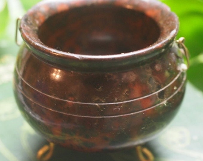 Cornish Serpentine Stone Mini Cauldron - Vintage - Pagan, Witchcraft ...