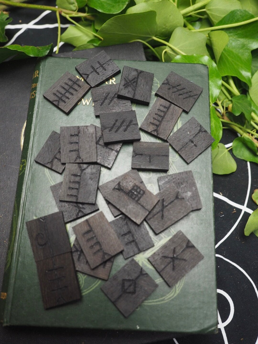 25 Bog Oak Celtic Ogham Tablets With Forfedha for Divination Pagan ...