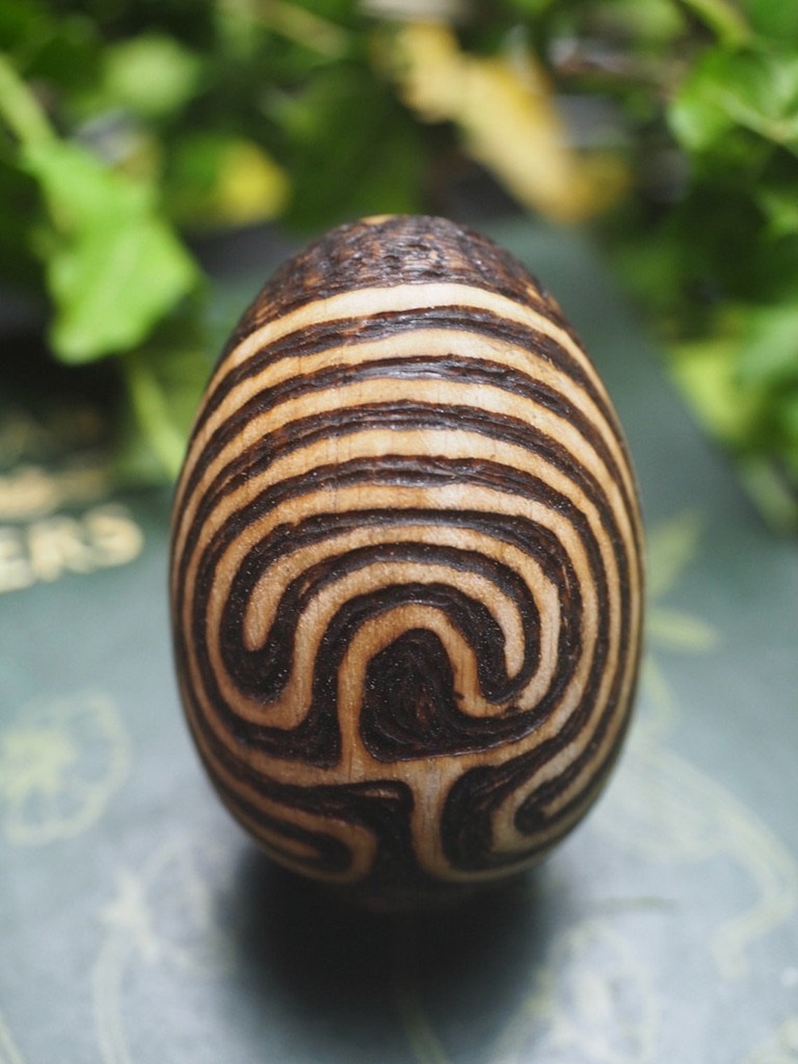 Labyrinth Egg RATTLE - Wood - Meditation, Tintagel - Pagan, Wicca ...