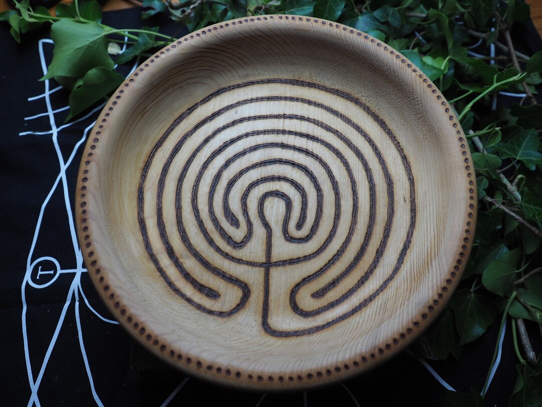 Upcycled Wood Labyrinth Offering Bowl Pagan, Witchcraft, Magic ...