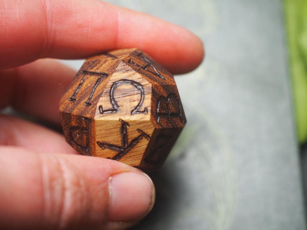 24 Sided Wooden Greek Alphabet Dice - for Divination - Pagan, Wicca ...