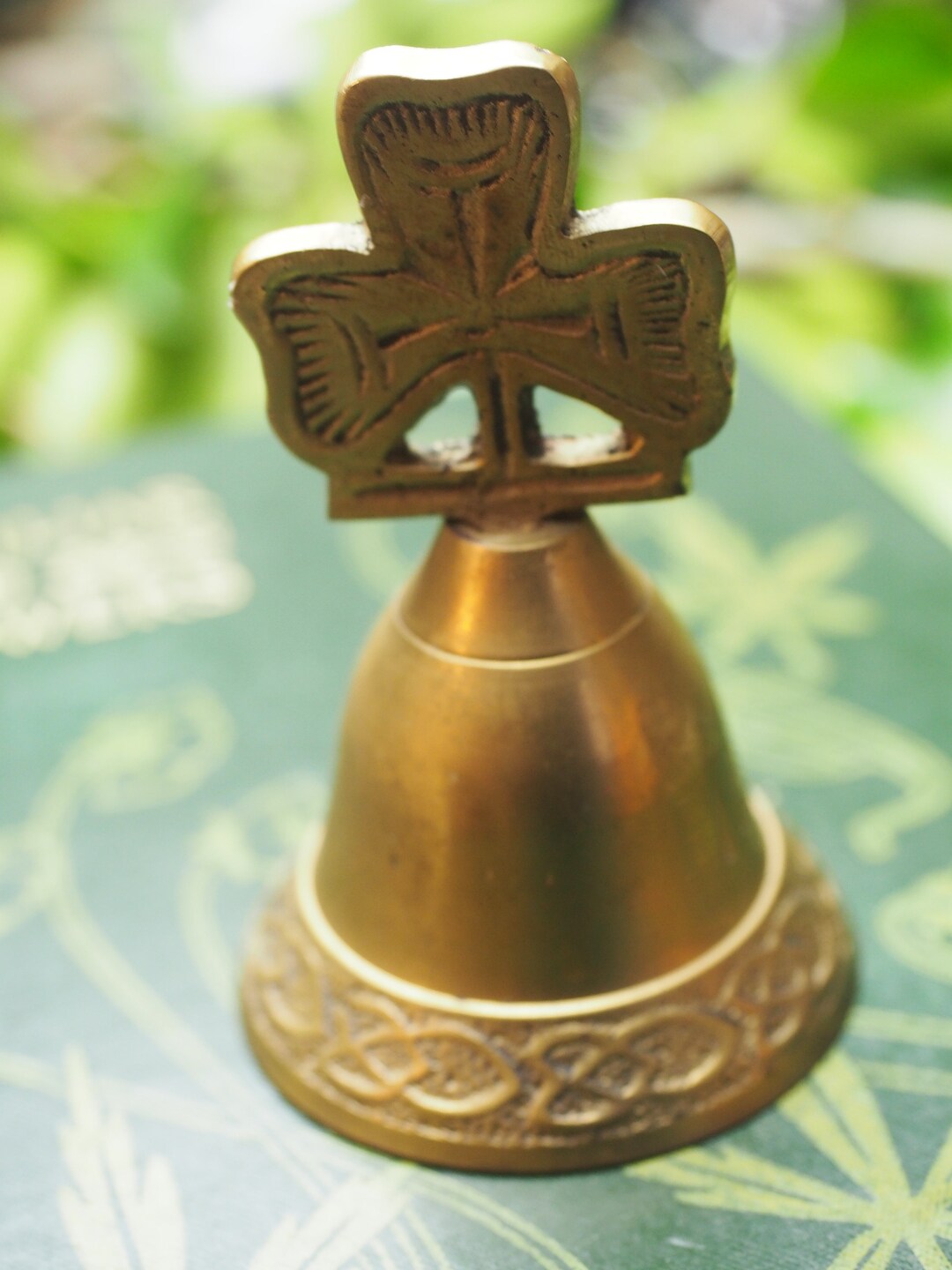 Irish Shamrock Brass Altar Bell - Space Clearing, Cleansing - Altar ...