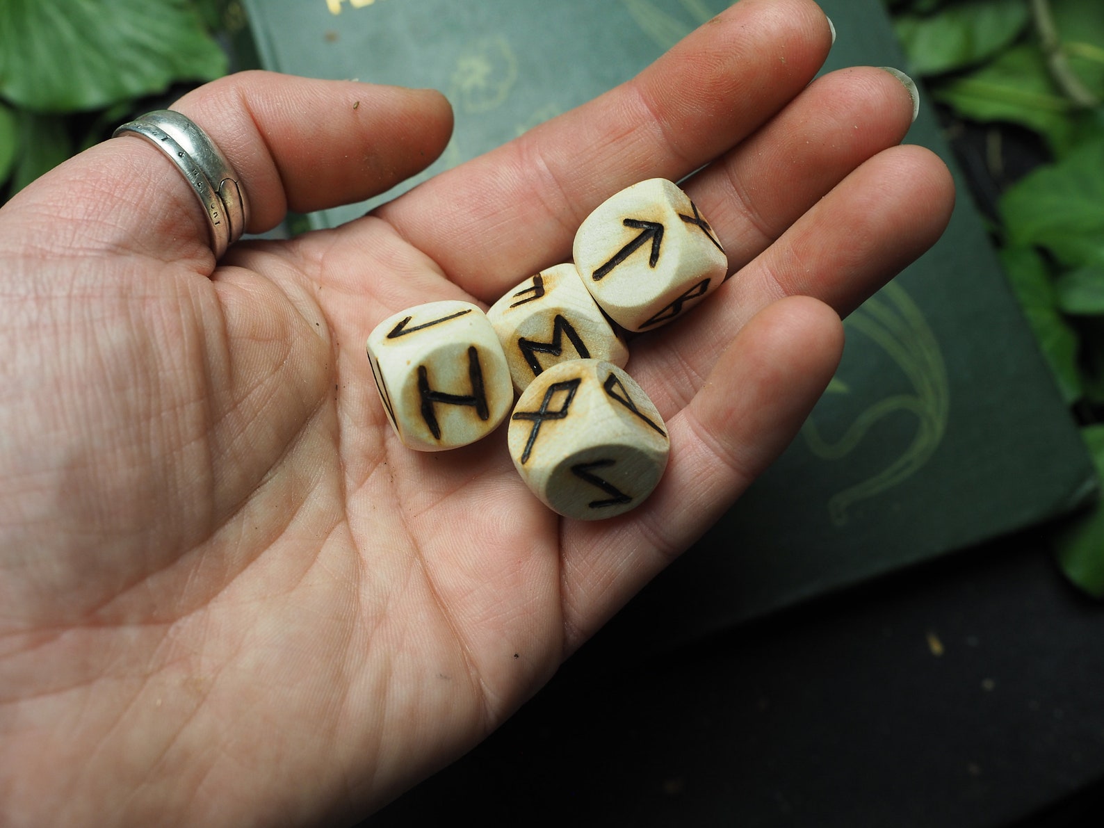 Wooden Runic Dice Set Pagan Wicca Witchcraft Norse | Etsy
