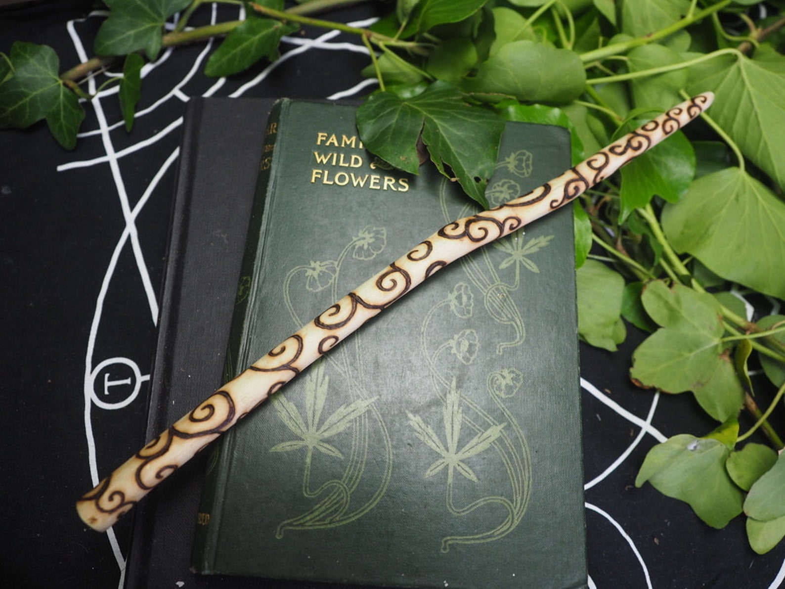 English Sycamore Spiral Wood Wand - for Life & Longevity - Pagan, Wicca ...