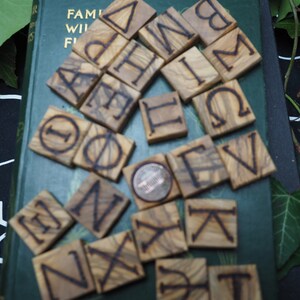 24 Stunning Greek Olive Wood Alphabet Tablets Pagan, Witchcraft ...