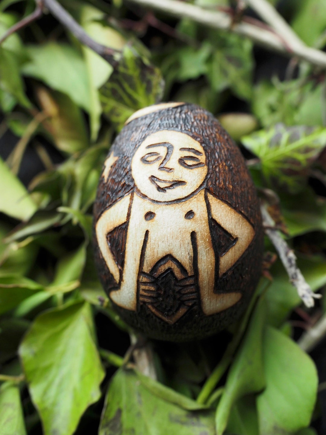 Sheela Na Gig Goddess Egg - Beech Wood - Fertility, Transitions - Pagan ...
