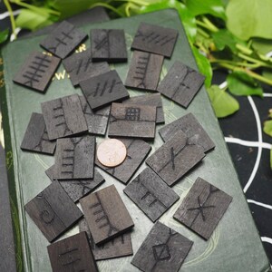 25 Bog Oak Celtic Ogham Tablets With Forfedha for Divination Pagan ...