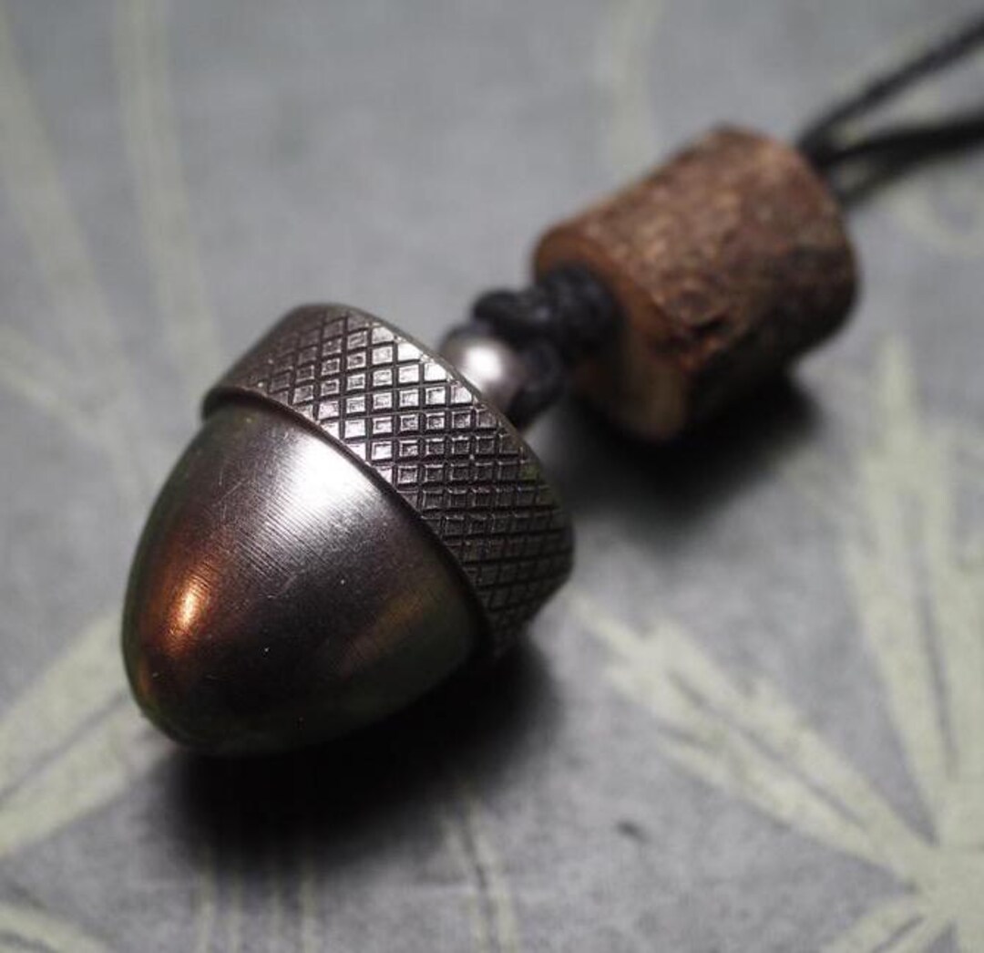 Acorn Spell Locket With Oak Wood Bead -silver Tone - on Cord - Strength ...