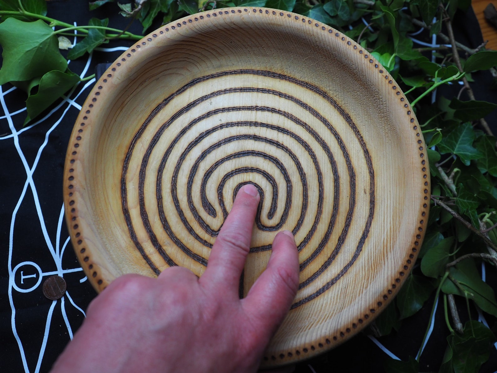 Upcycled Wood Labyrinth Offering Bowl Pagan, Witchcraft, Magic ...