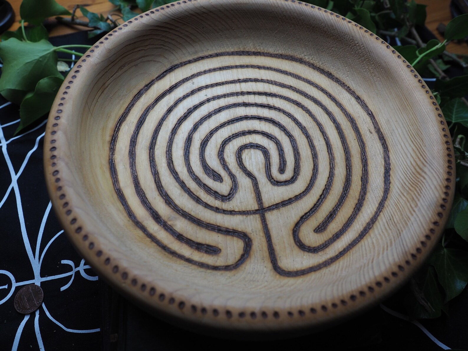 Upcycled Wood Labyrinth Offering Bowl Pagan, Witchcraft, Magic ...