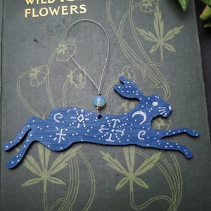 Small Blue Star Hare or Rabbit Hanging Ornament - Window or Altar ...