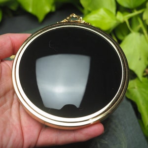 Curved Black Scrying Mirror for Divination - Upcycled, Vintage - Pagan ...