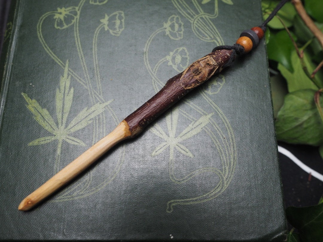Natural, Knotted Somerset Blackthorn Wood Wand Pendant Protection Pagan ...