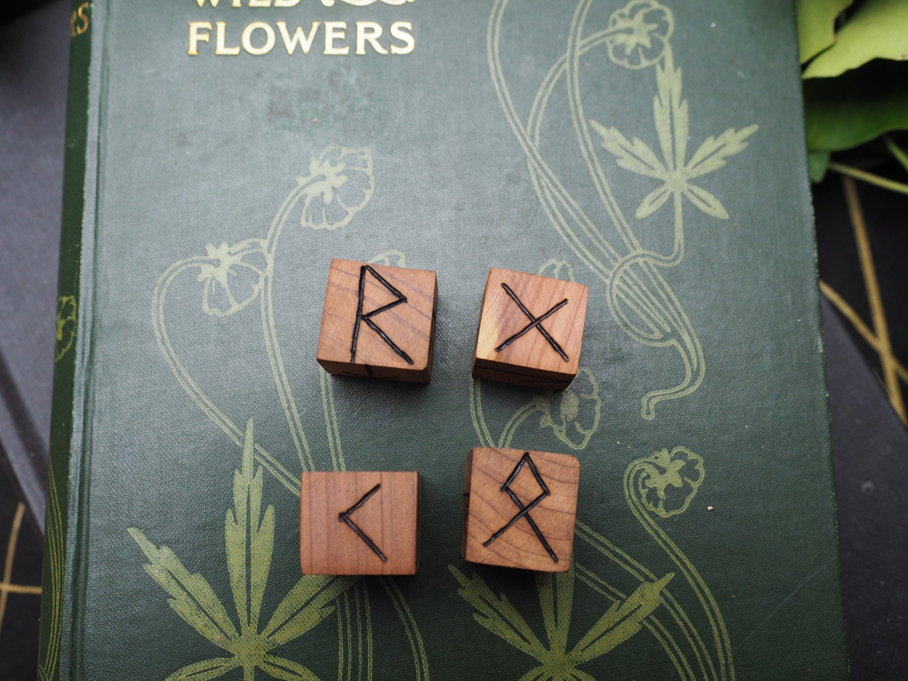 Cedar Wood Runic Dice Set Pagan Wicca Witchcraft Norse | Etsy