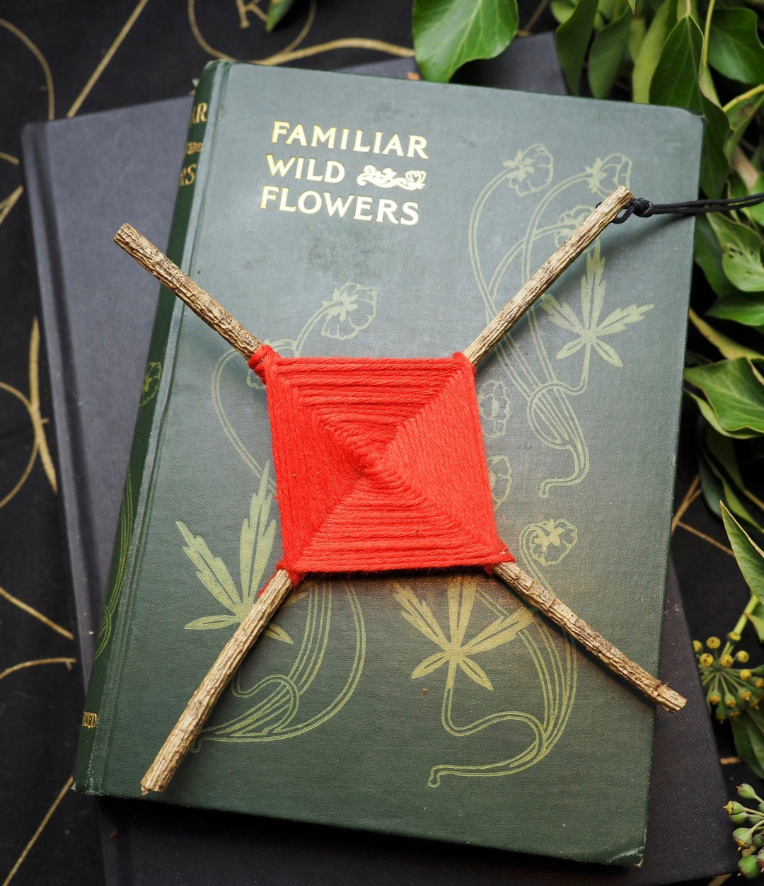 Rowan Wood & Red Yarn Cross Charm for Protection - English Folk Magic ...
