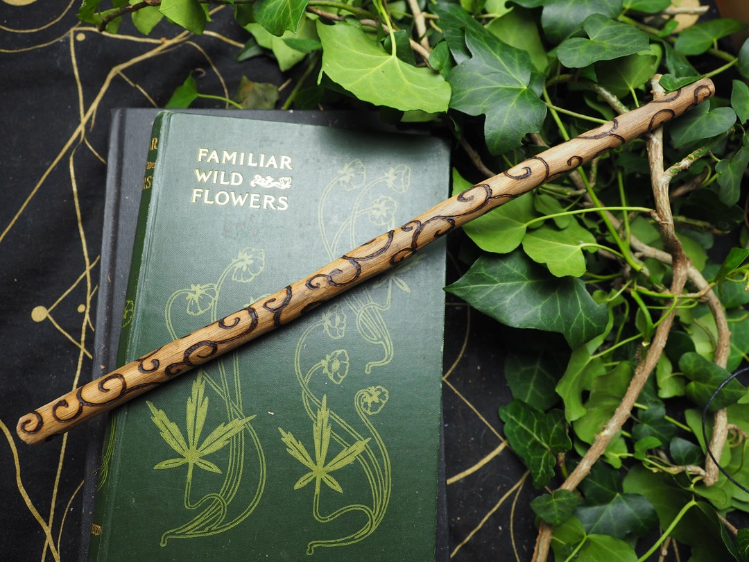 Wild Avalon Rose Wood Spiral Wand - for Love Magics - Pagan, Wicca ...