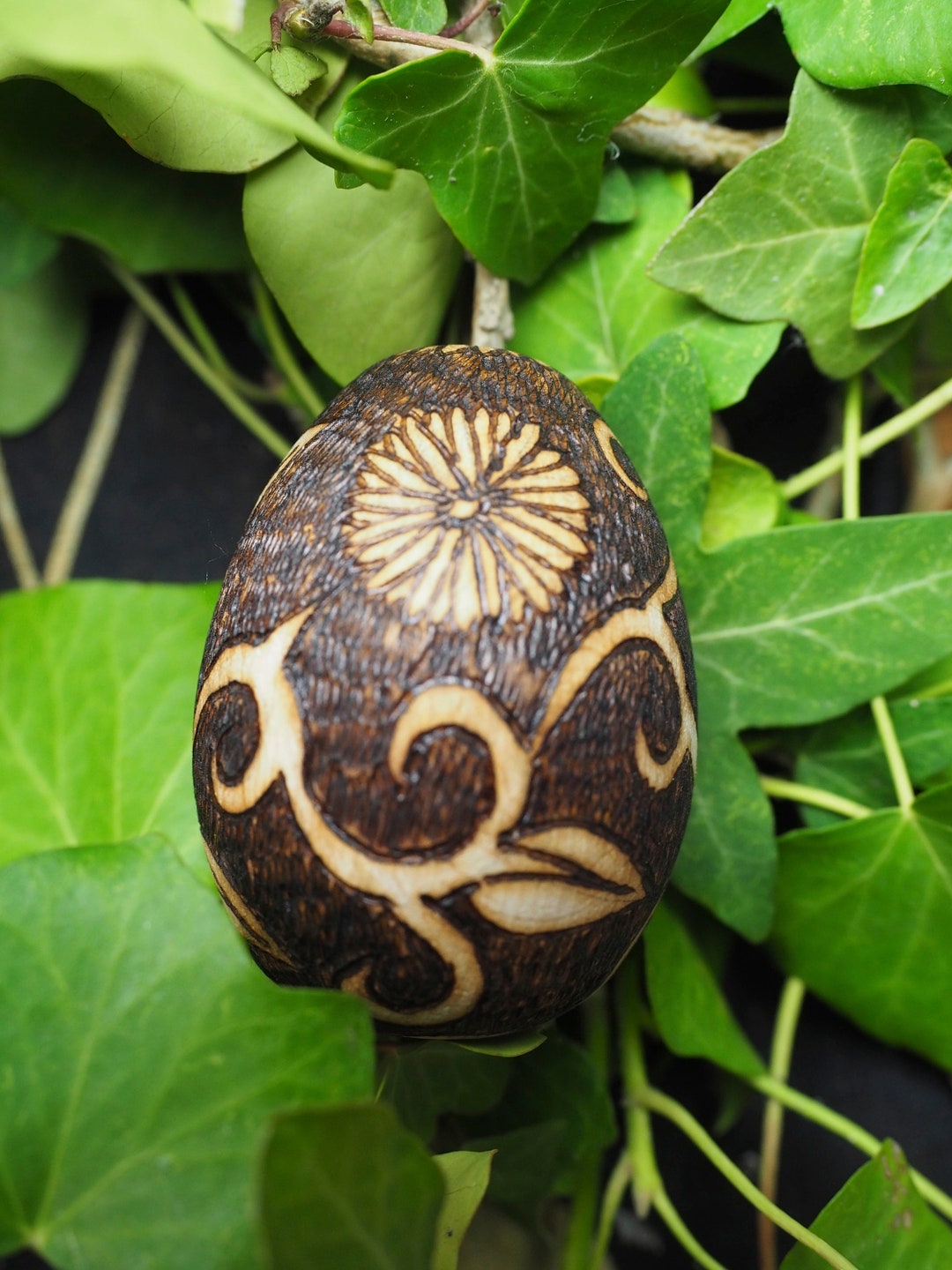 Floral Wooden Egg - Flora - Ostara - Spring Equinox - Pagan, Wicca ...