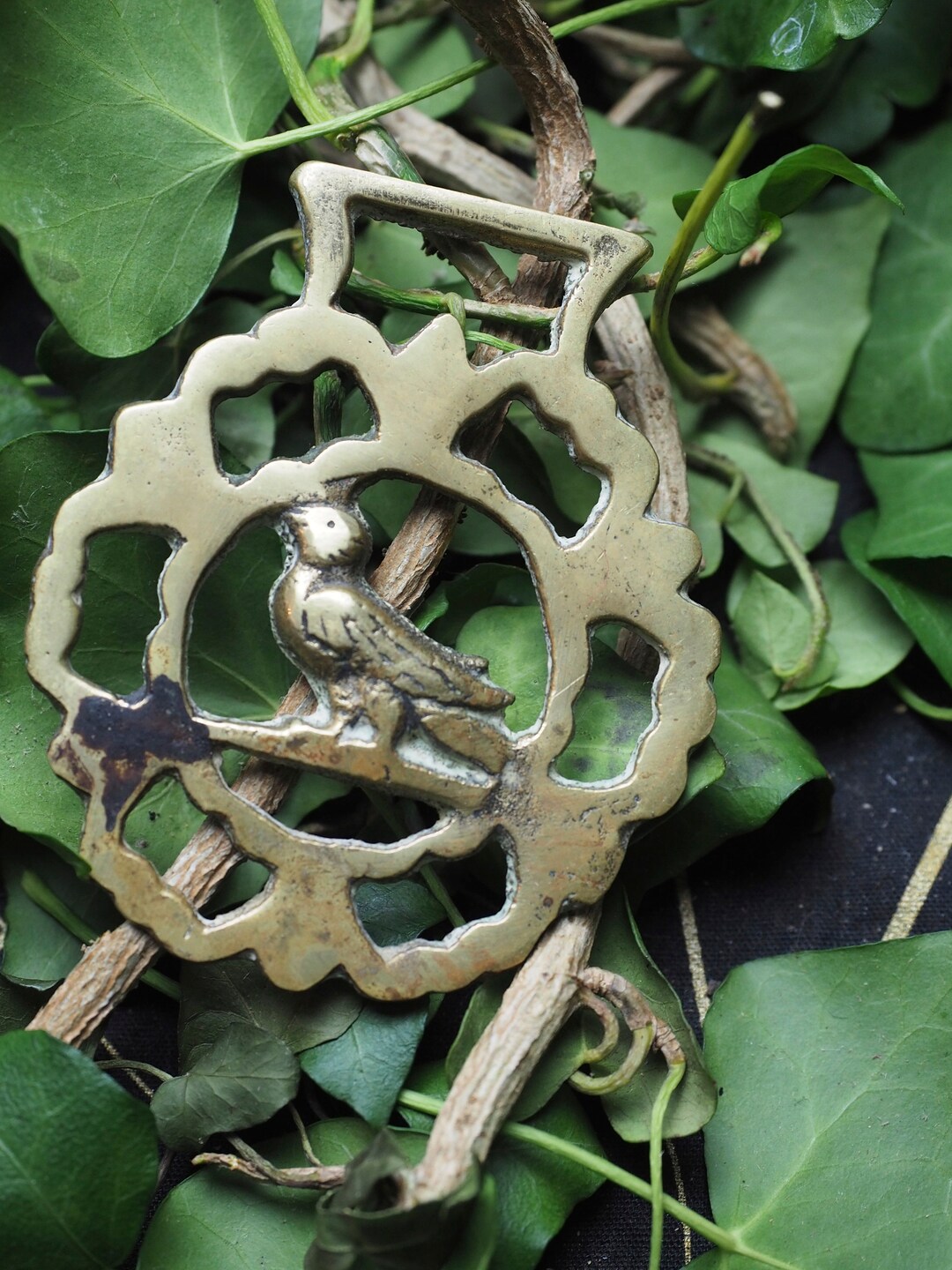 Vintage Raven Horse Brass for the Morrigan Goddess Folk Magic, British ...