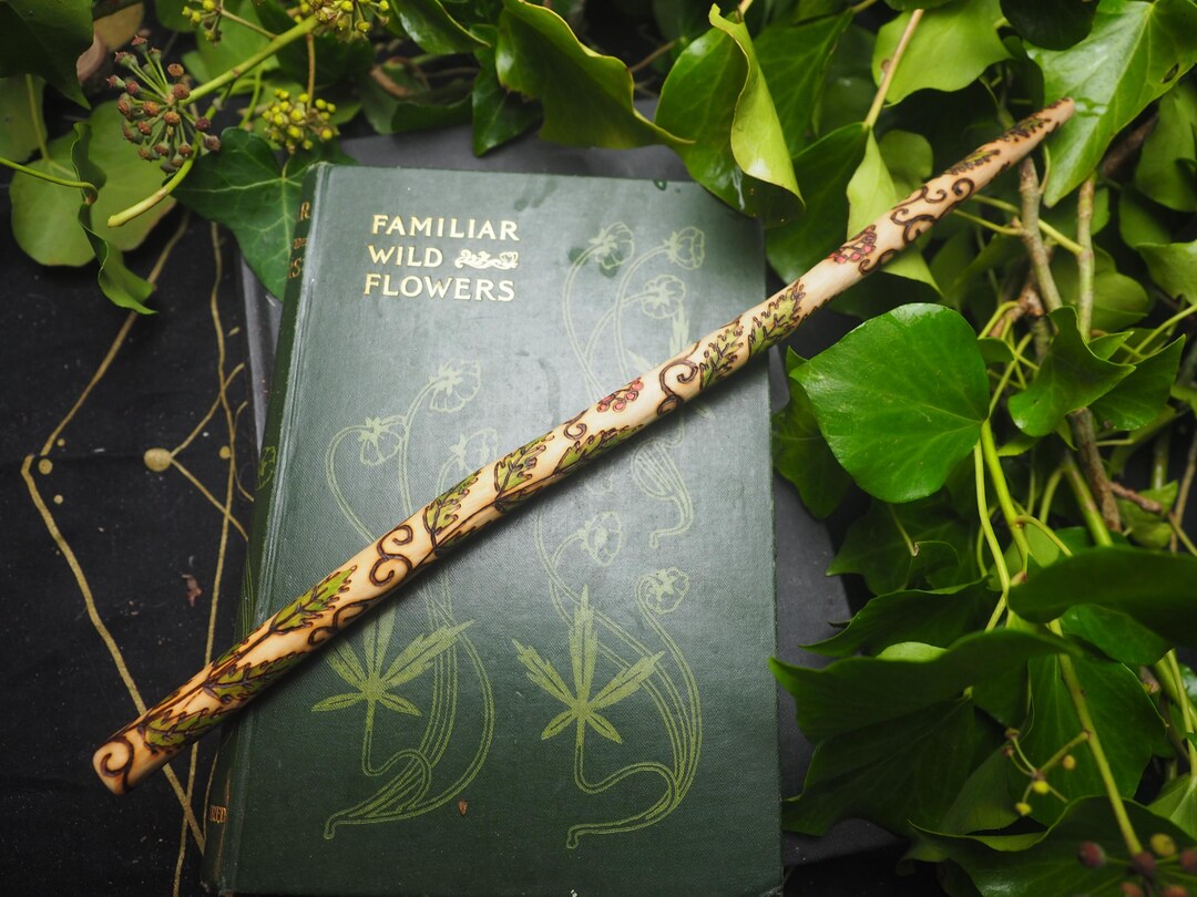 Dorset Rowan Leaf and Spiral Wood Wand for Working With the Fey With ...