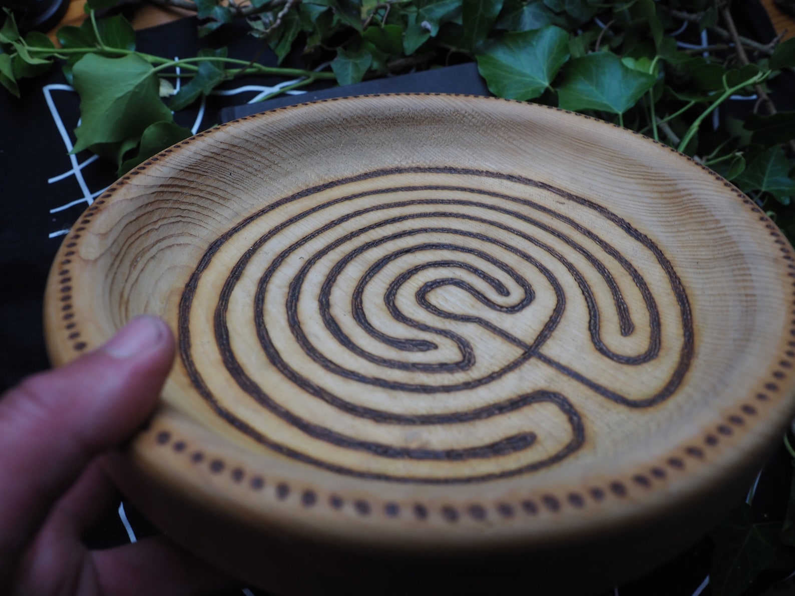 Upcycled Wood Labyrinth Offering Bowl Pagan, Witchcraft, Magic ...