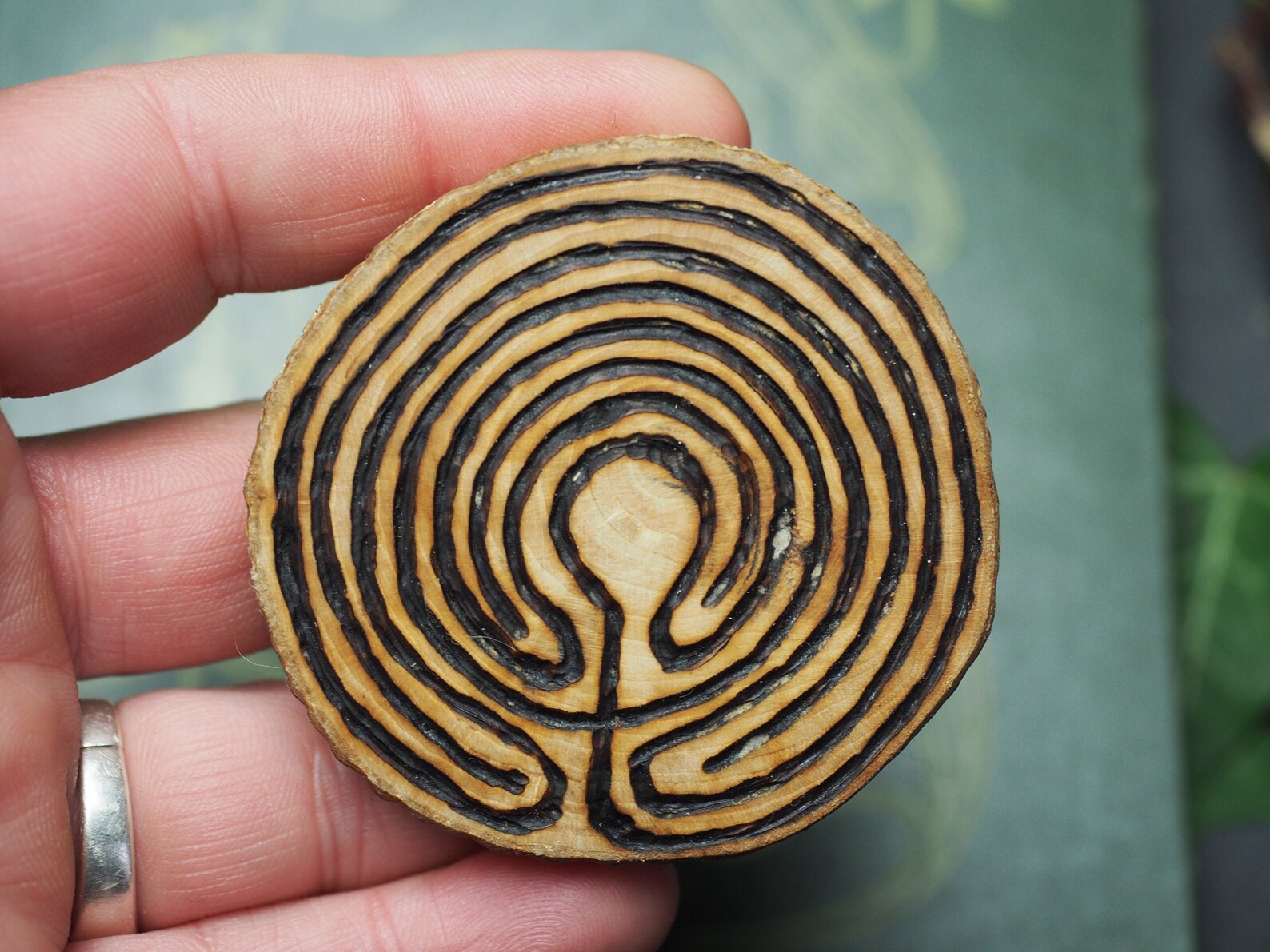 Rowan Wood Seven-walled Labyrinth Amulet Goddess - Etsy