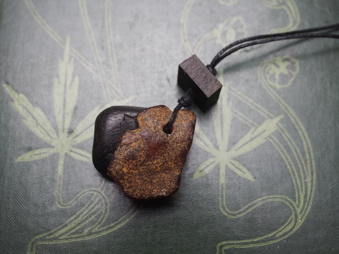 Baltic Amber Whitby Jet and Bog Oak Witches Pendant - Etsy