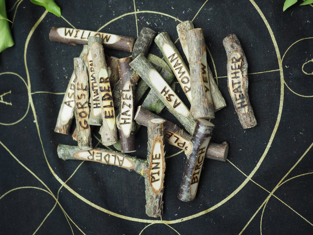 20 Celtic Tree Ogham Staves With Tree Names Made on Corresponding Woods ...