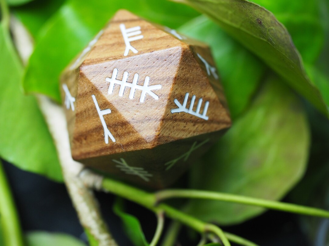20 Sided Wooden Ogham Die - for Divination - Pagan, Wicca, Witchcraft ...