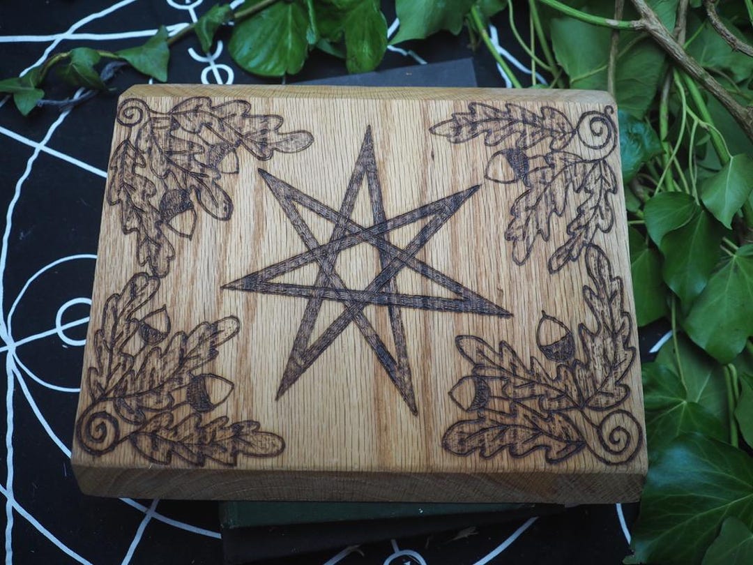 English Oak Wood Septagram Altar Board food Safe Witches Altar, Fairy ...