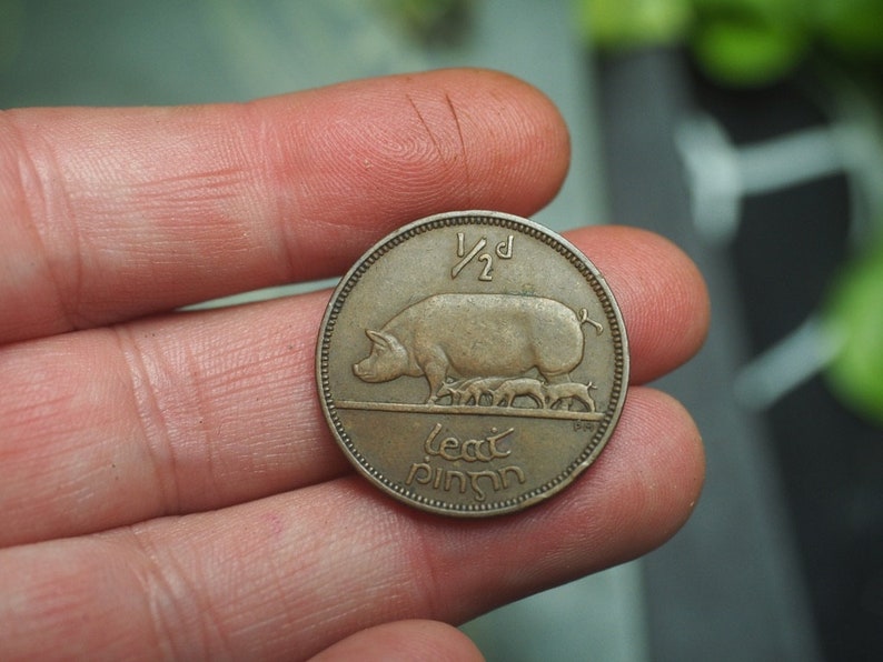 Irish 1/2d Leat Pingin - Pig/sow Coin: Folk Magic, Offerings ...