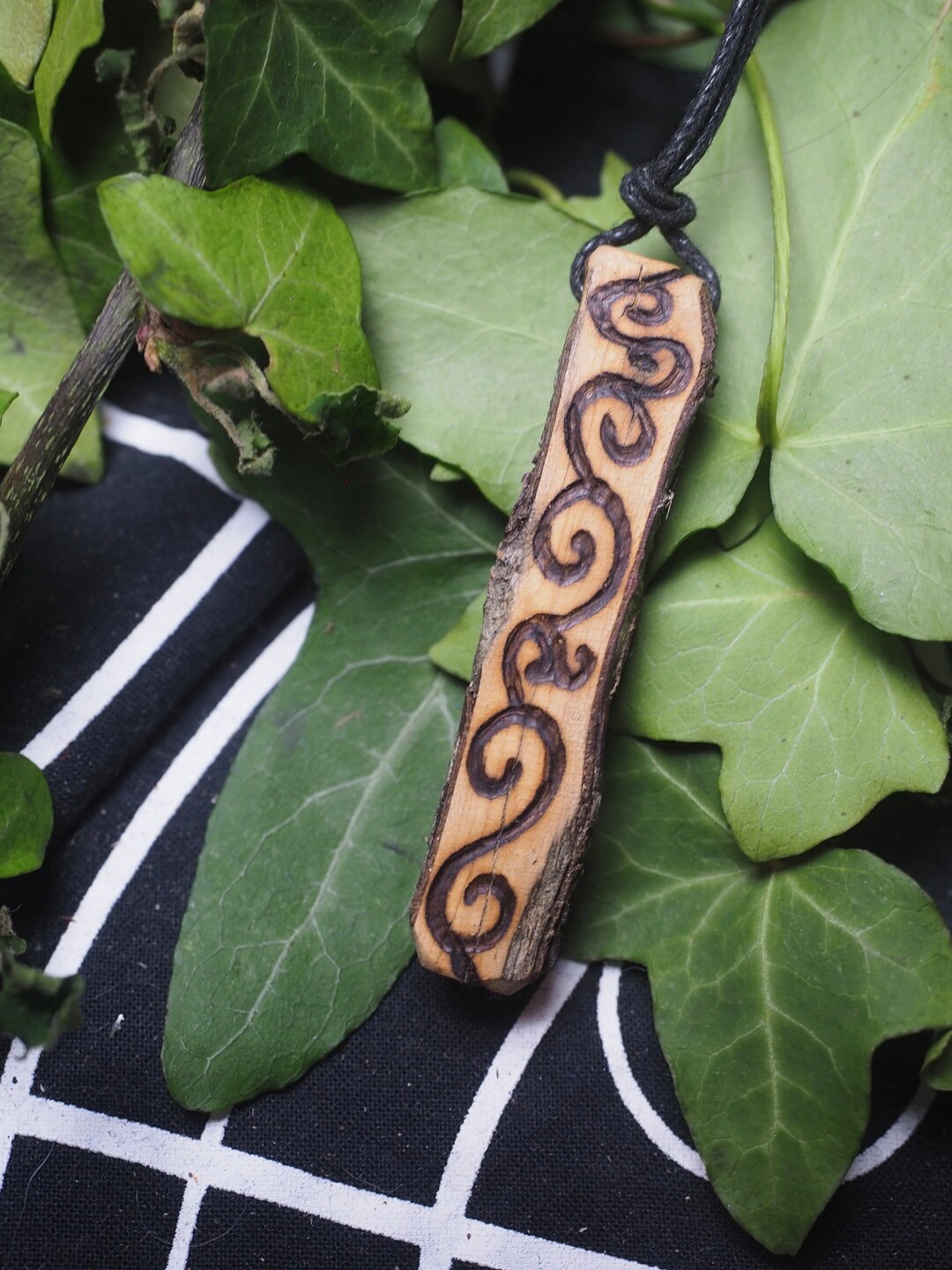 Avalon Blackthorn Wood Spiral Pendant - Protection - Pagan, Wiccan ...